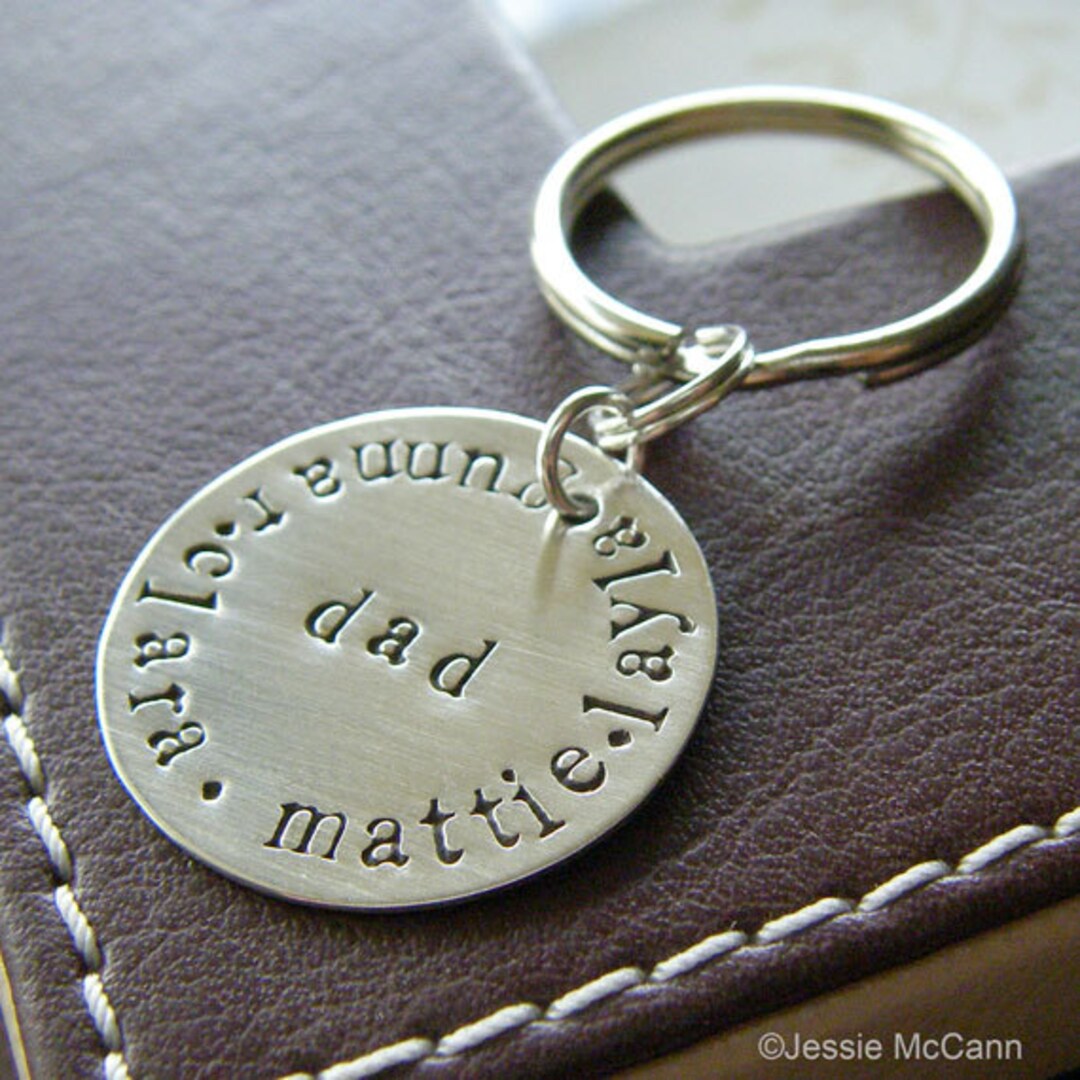 Custom Keychain - Personalized Hand Stamped Sterling Silver Key Chain ...