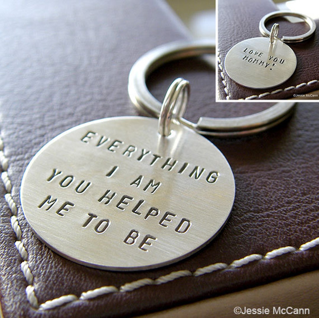 Personalized Sterling Silver Keychain - Hand Stamped With Your Special ...