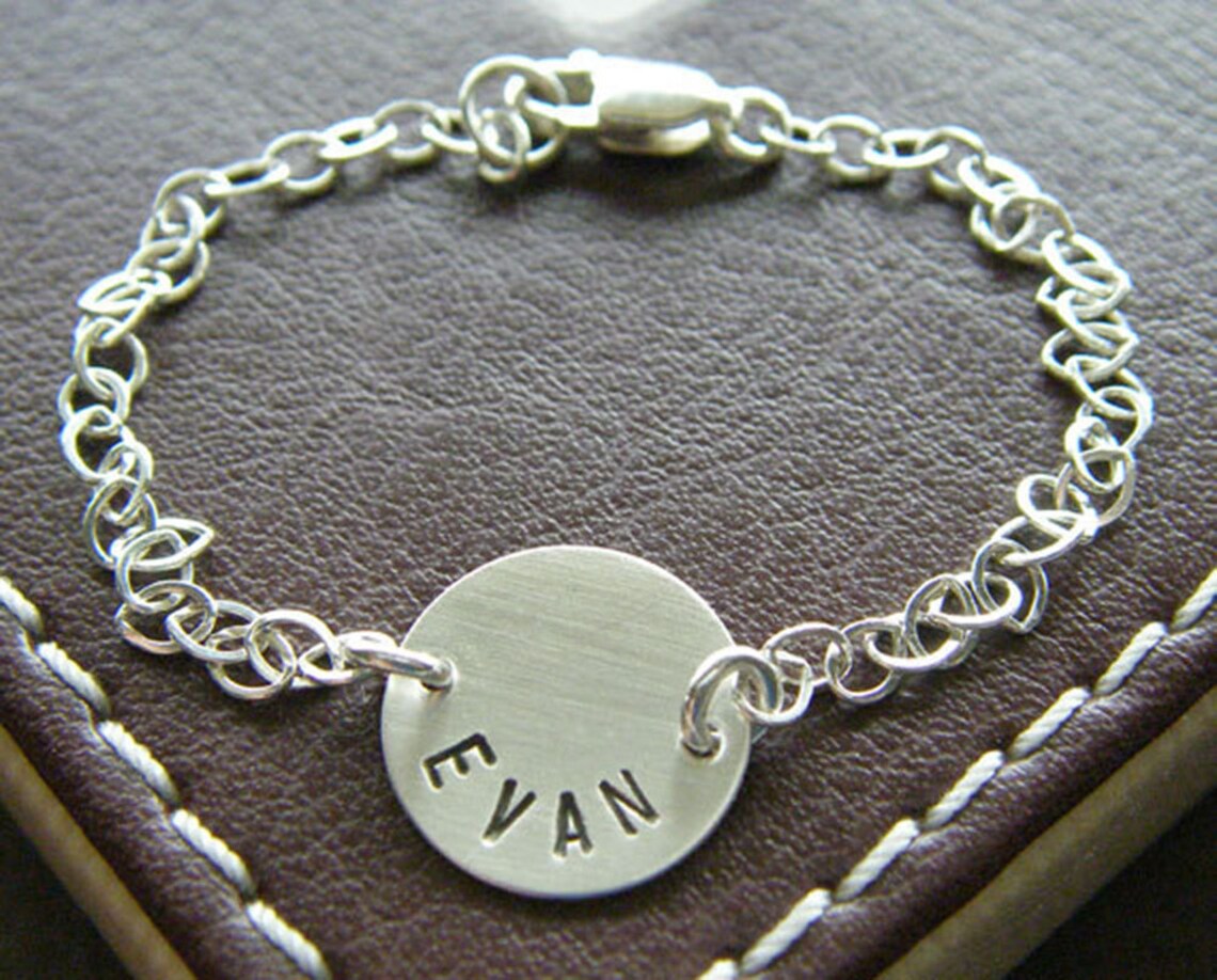 Personalized Name Bracelet Custom Hand Stamped Sterling - Etsy