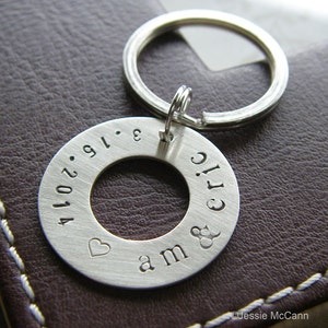Custom Washer Keychain Personalized Gift for Father of the Bride Hand ...