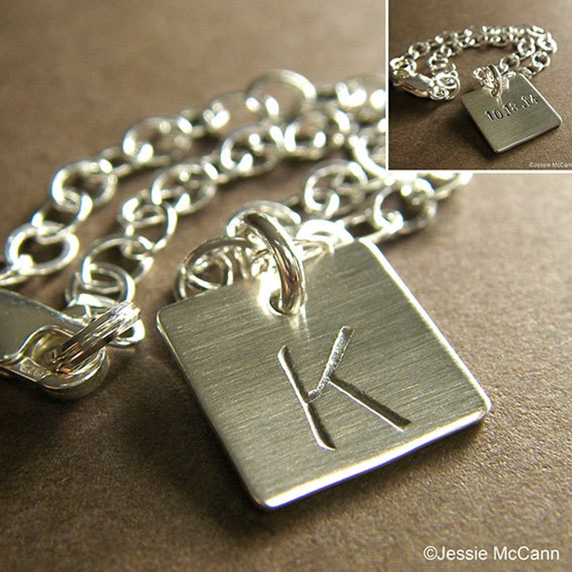 Custom Initial Bracelet - Personalized Sterling Silver Hand Stamped ...