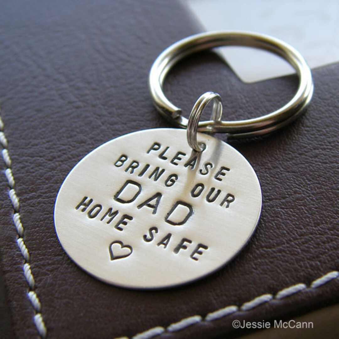 Custom Keychain - Personalized Gift for Dad - Custom Hand Stamped ...