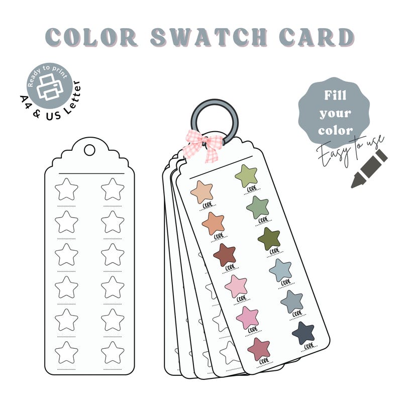 Blank Marker Swatch Cards | Printable A4 and US Letter Chart (PDF) - Etsy