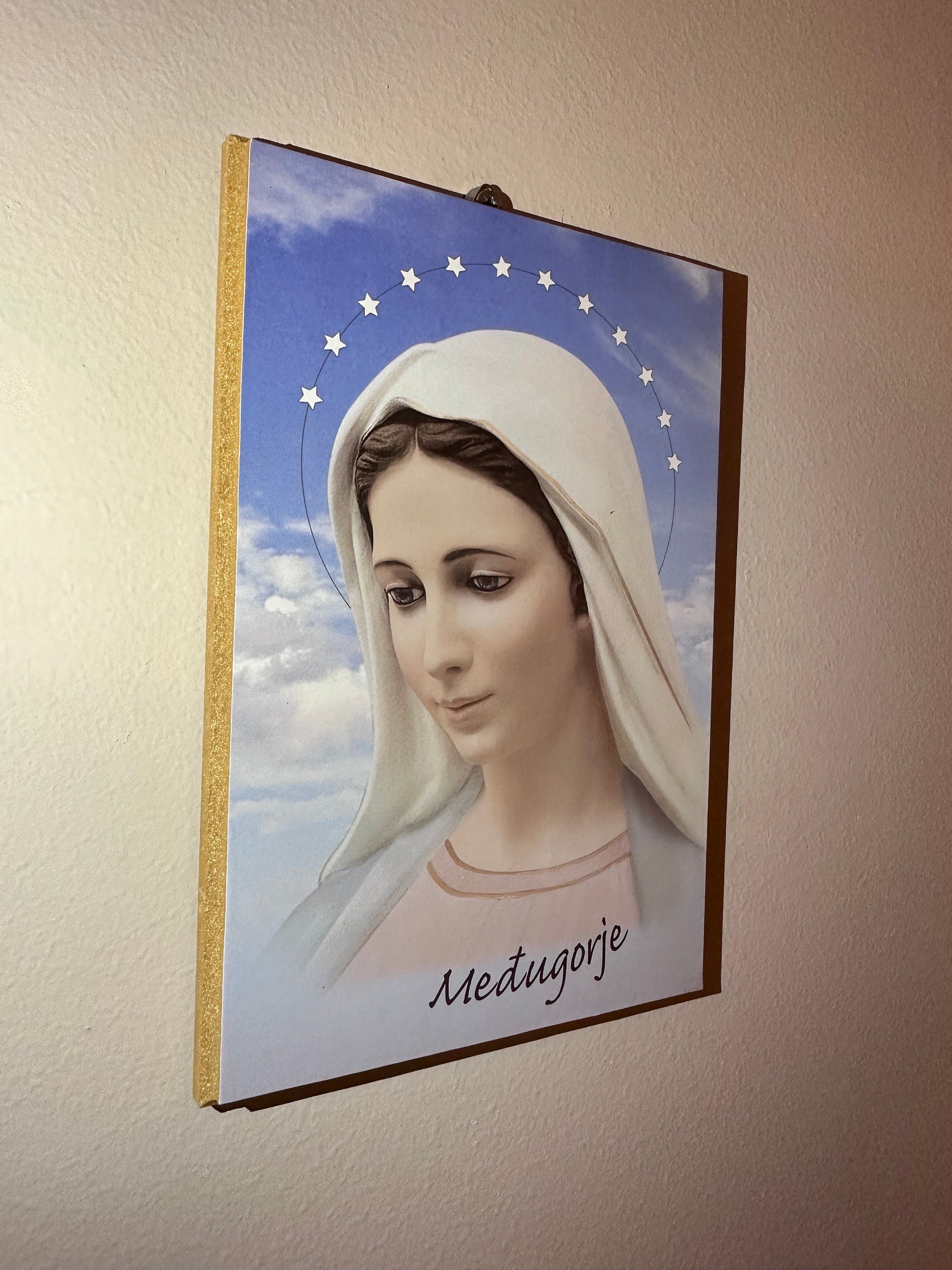 Beautiful Gospa With Crown of Stars Wall Picture | Our Lady of ...