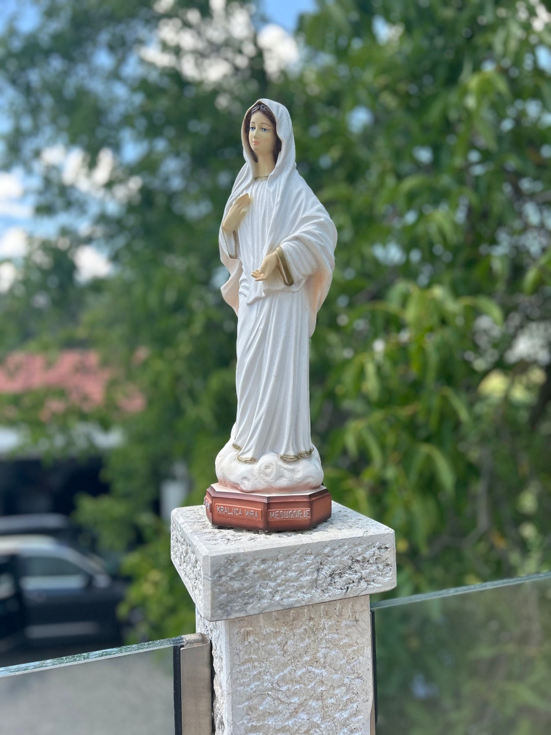 Our Lady Queen of Peace Statue | Gospa | Medjugorje Marble Stone Powder ...