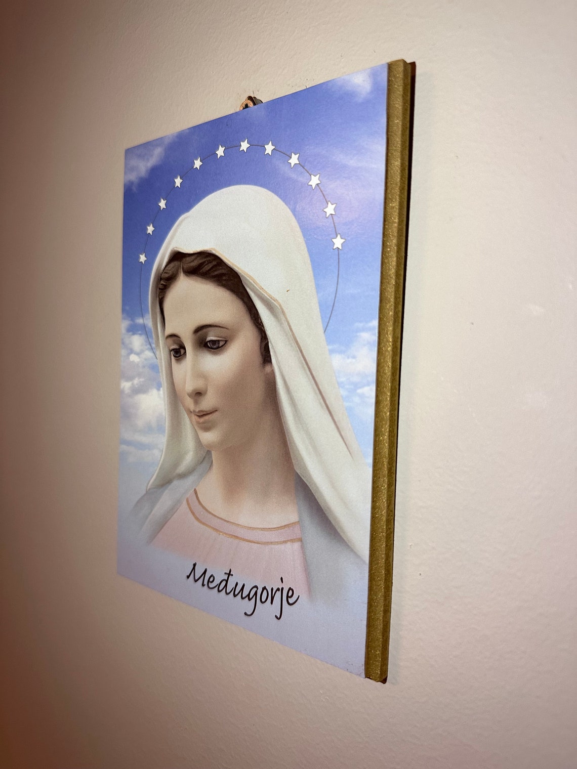 Beautiful Gospa With Crown of Stars Wall Picture | Our Lady of ...