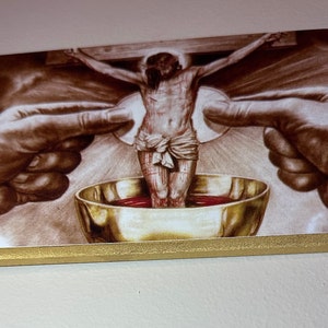 Body and Blood of Our Lord Jesus Christ Wall Picture | Eucharist | Christian Wall Hanging | Home ...