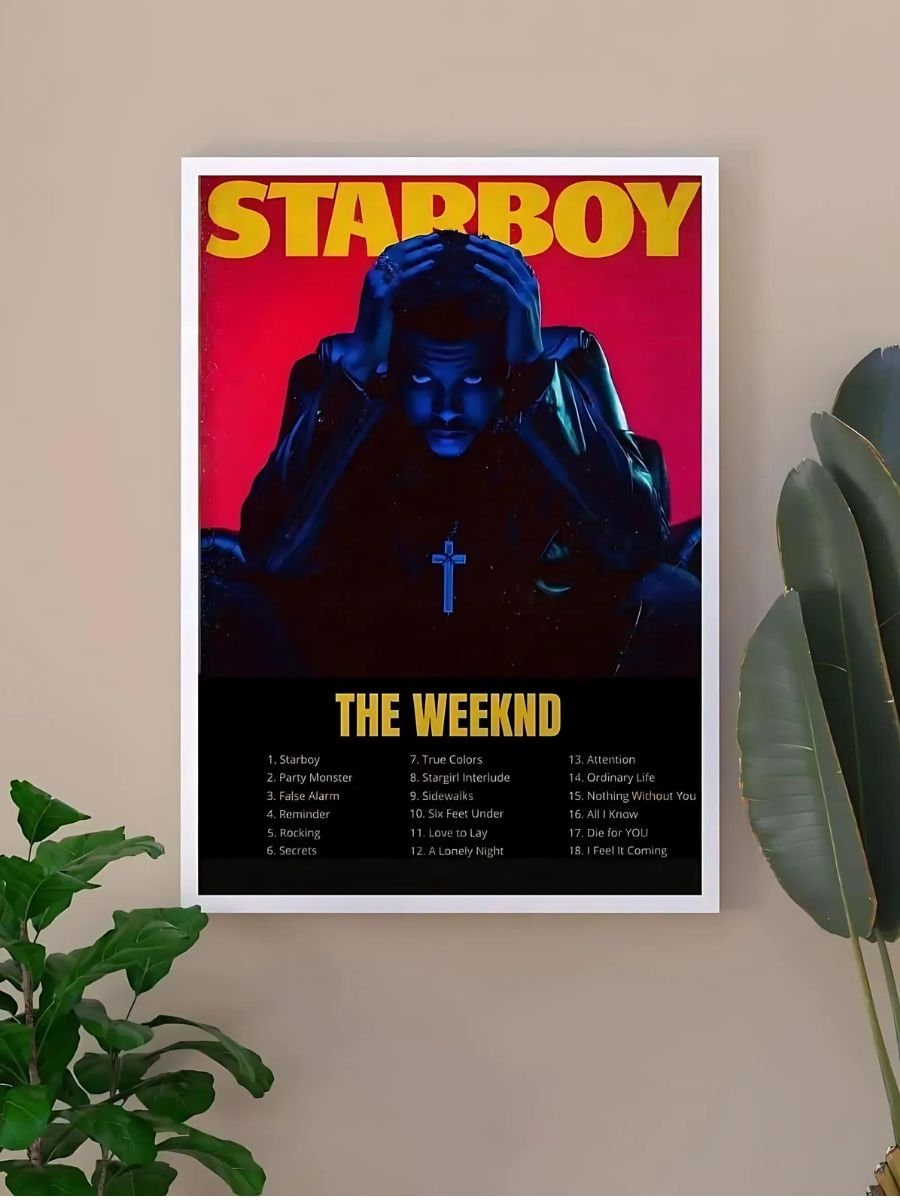 Starboy Poster, the Weeknd Album Cover, Framed Wall Art for Room ...