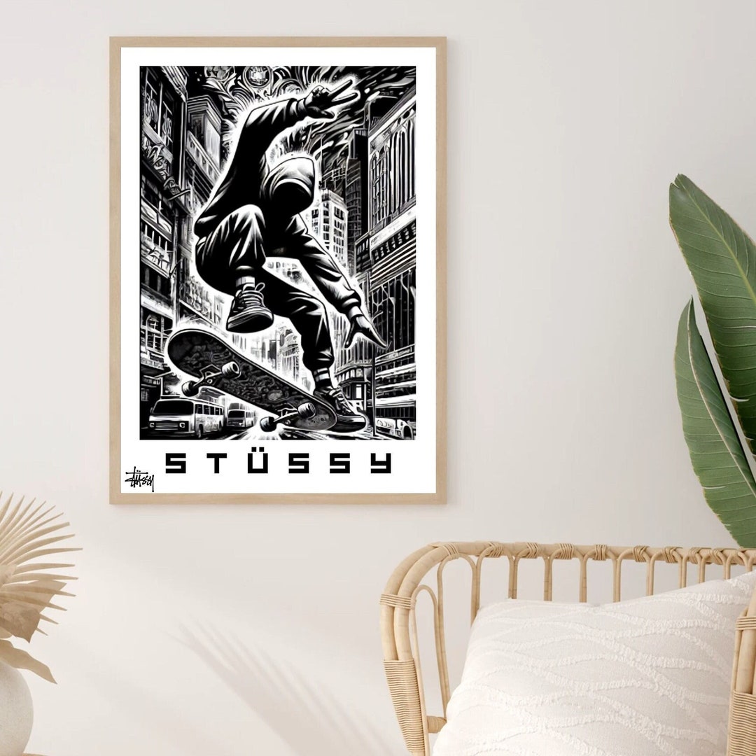 Premium Stussy Poster With Wooden Frame, Stussy Streetwear Poster ...