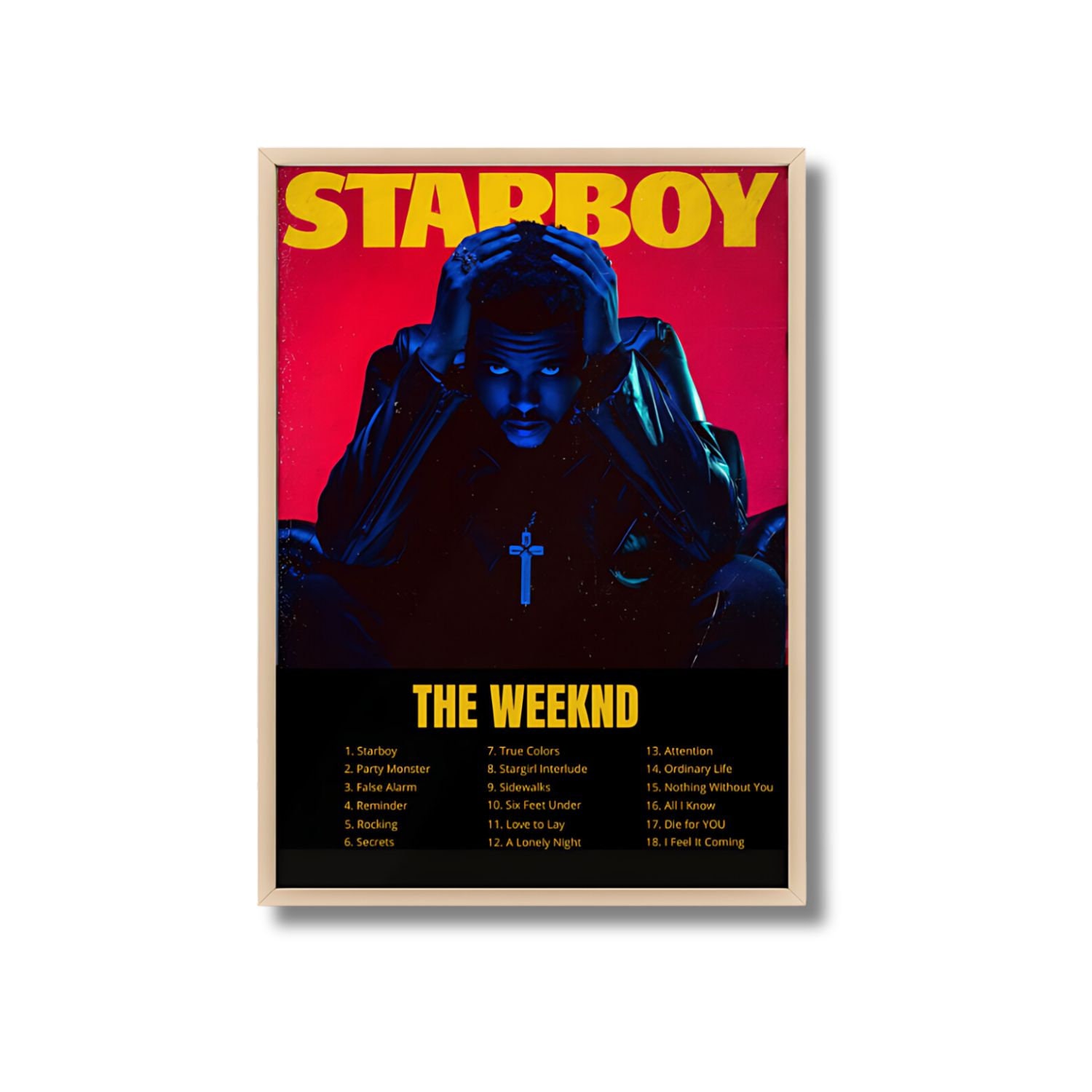 Starboy Poster, the Weeknd Album Cover, Framed Wall Art for Room ...