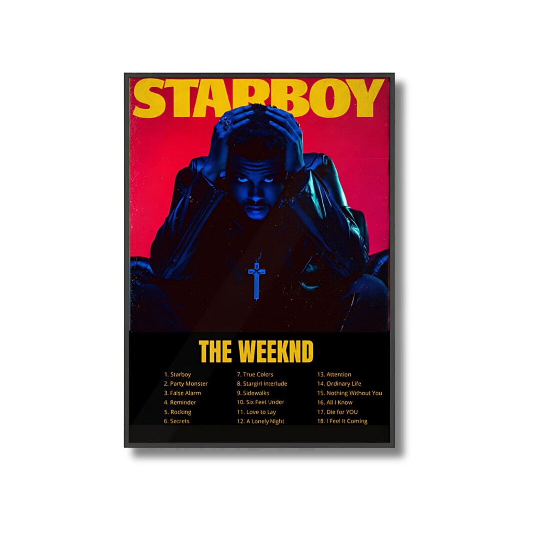 Starboy Poster With Frame, the Weeknd Posters, Modern Home Decor, Album ...