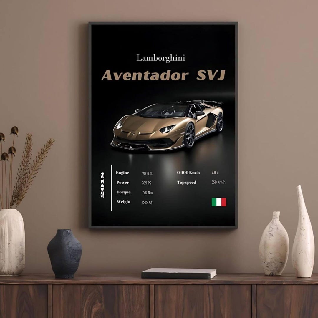 Lamborghini Aventador SVJ Poster, Lamborghini Aventador Poster ...