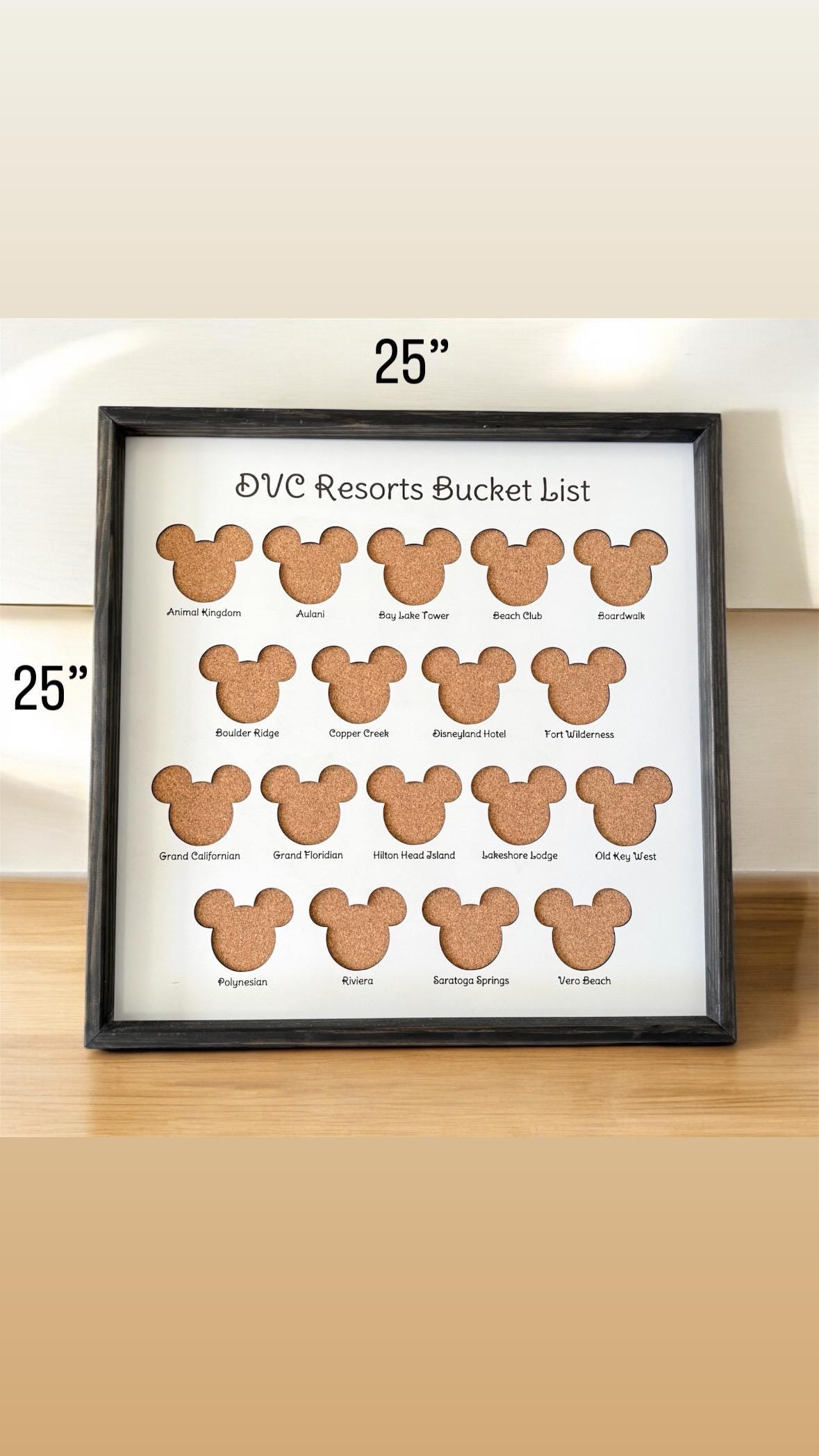 Bucket List Pin Board - DVC Resort Hotels | Photo Frame | Fan Gift ...