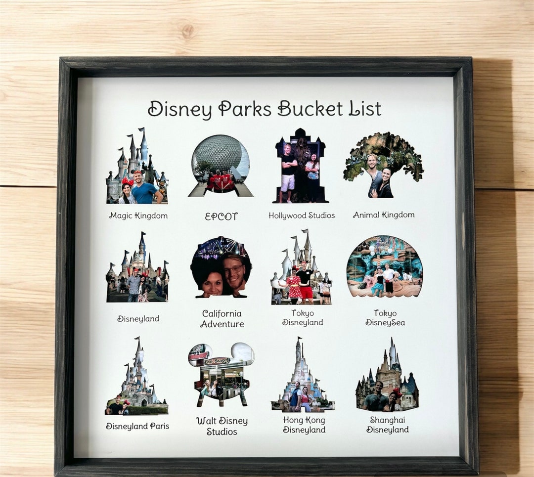 Bucket List - Parks | Photo Frame | Icon Castle | Fan Gift | Wall Art ...