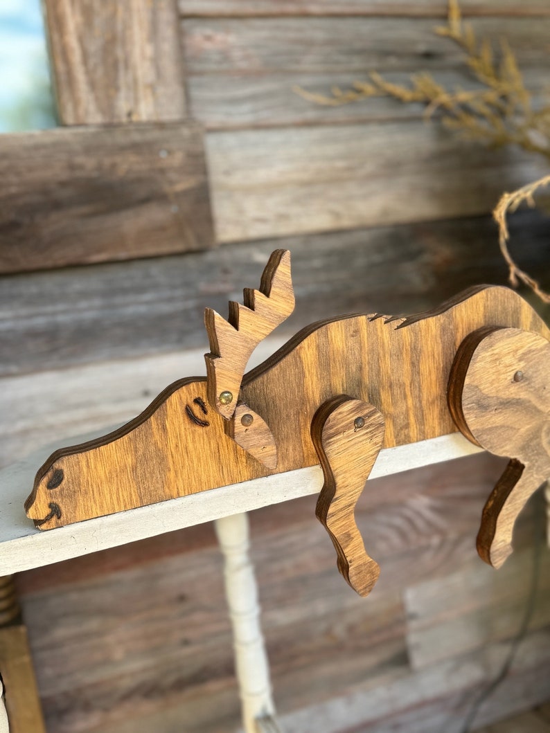 Moose Shelf Sitter Home Decor Wooden - Etsy