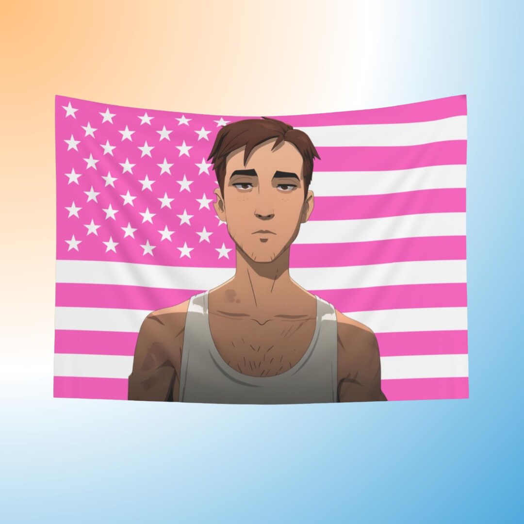 Robert Robertson Pink American Flag, Mecha Man Indoor Wall Tapestry ...