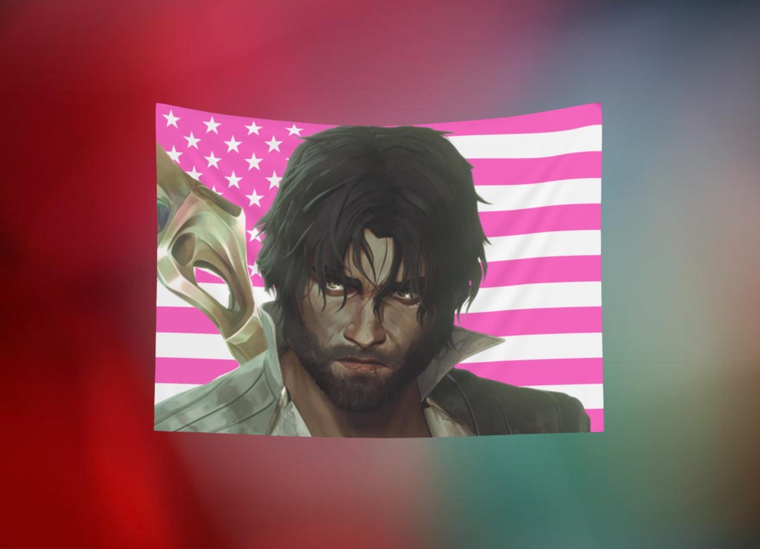 Jayce Talis American Flag Tapestry | Arcane Wall Hanging, Arcane Flag ...