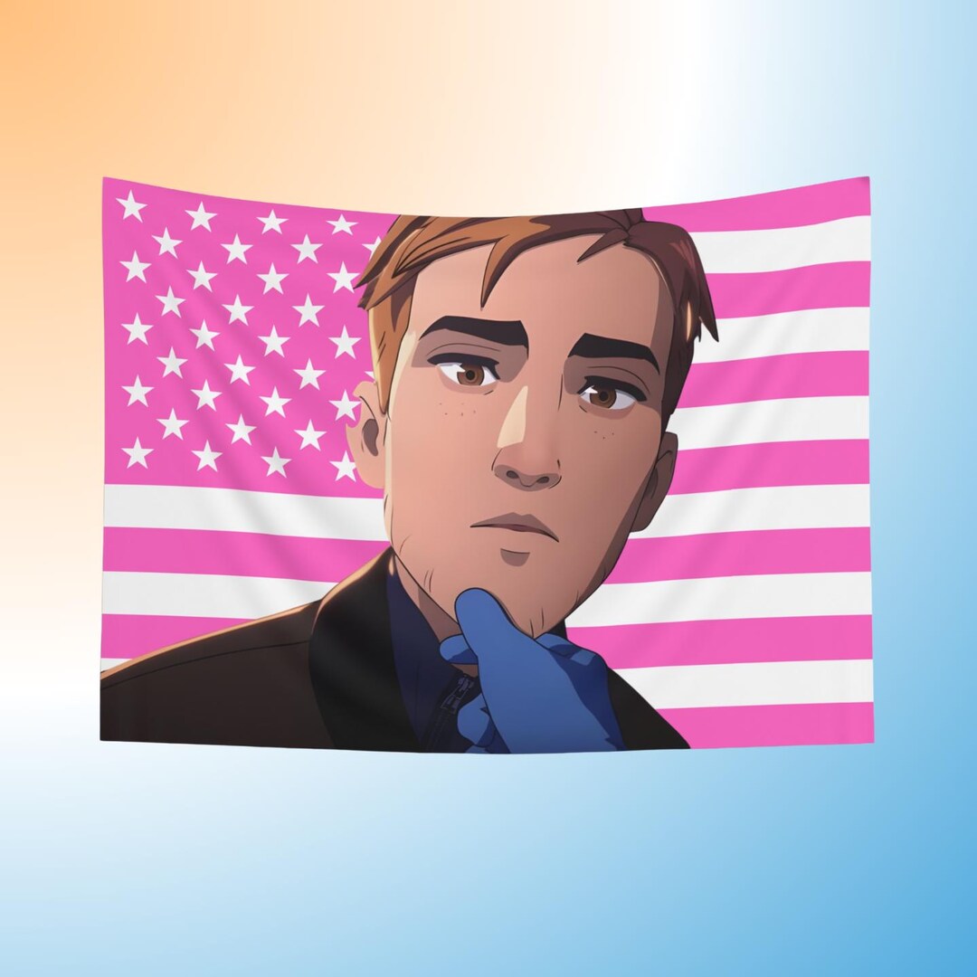 Robert Robertson Pink American Flag, Mecha Man Indoor Wall Tapestry ...