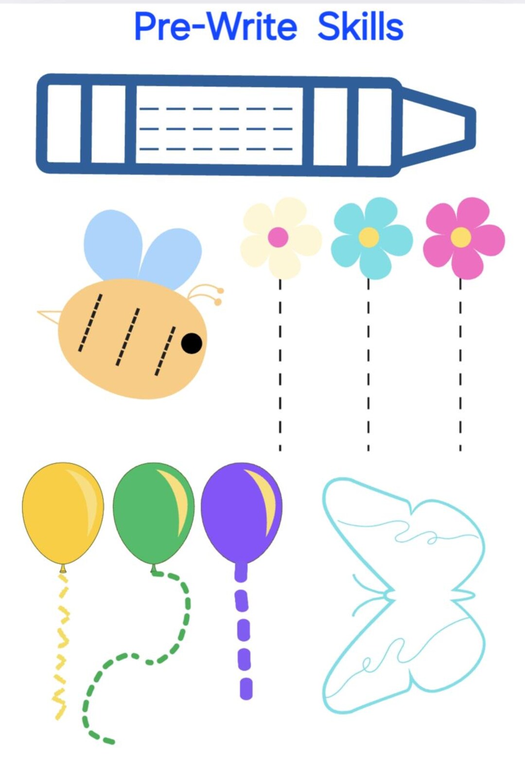 Traicing Kids Work Sheets - Etsy