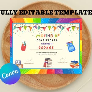 Editable Preschool Moving up Certificates, Kids School Award ...
