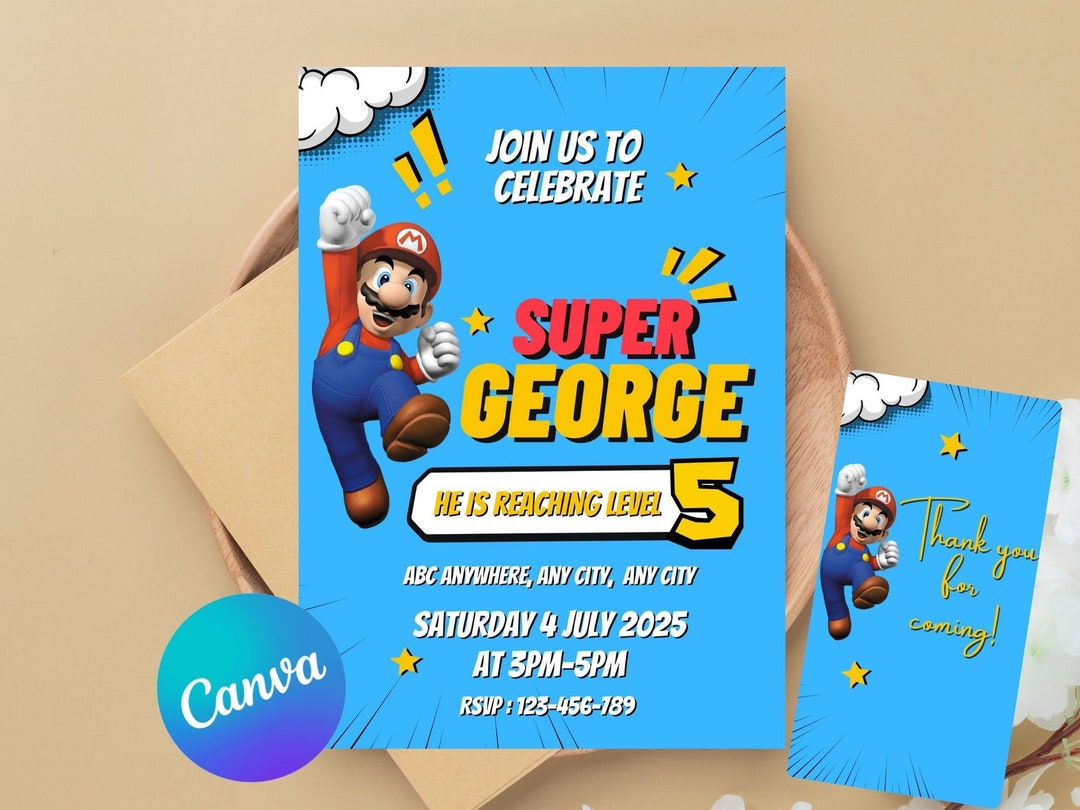 Editable Mario Invitation, Super Mario Birthday Invitation. Mario ...