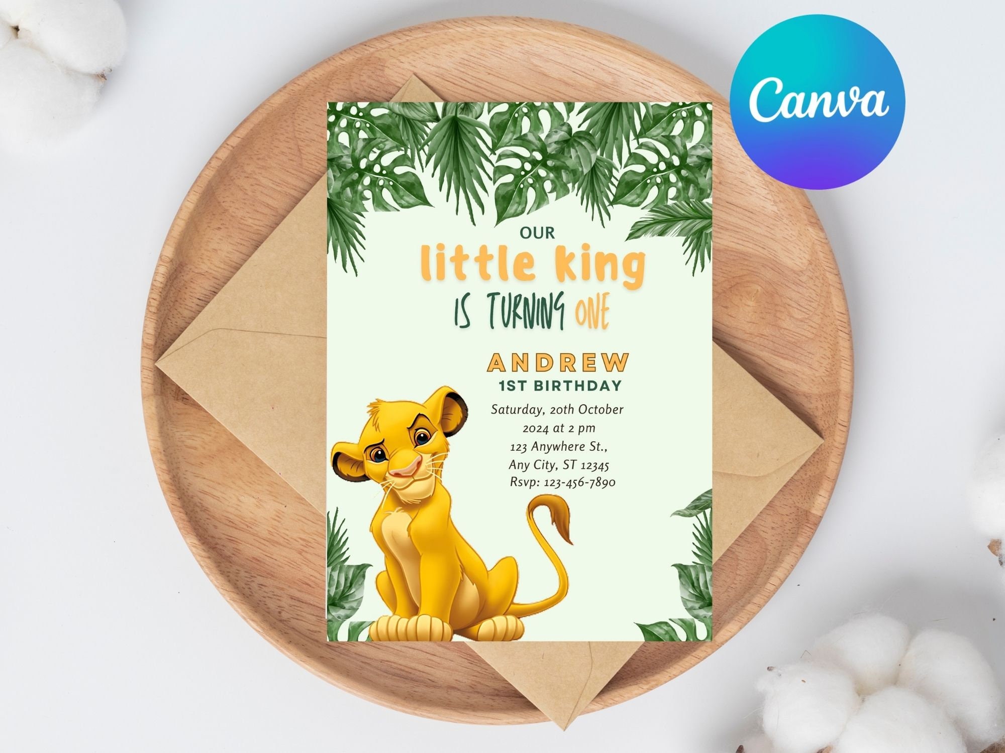 Lion King Invitation Lion King Birthday Invitation Lion King Party Lion ...