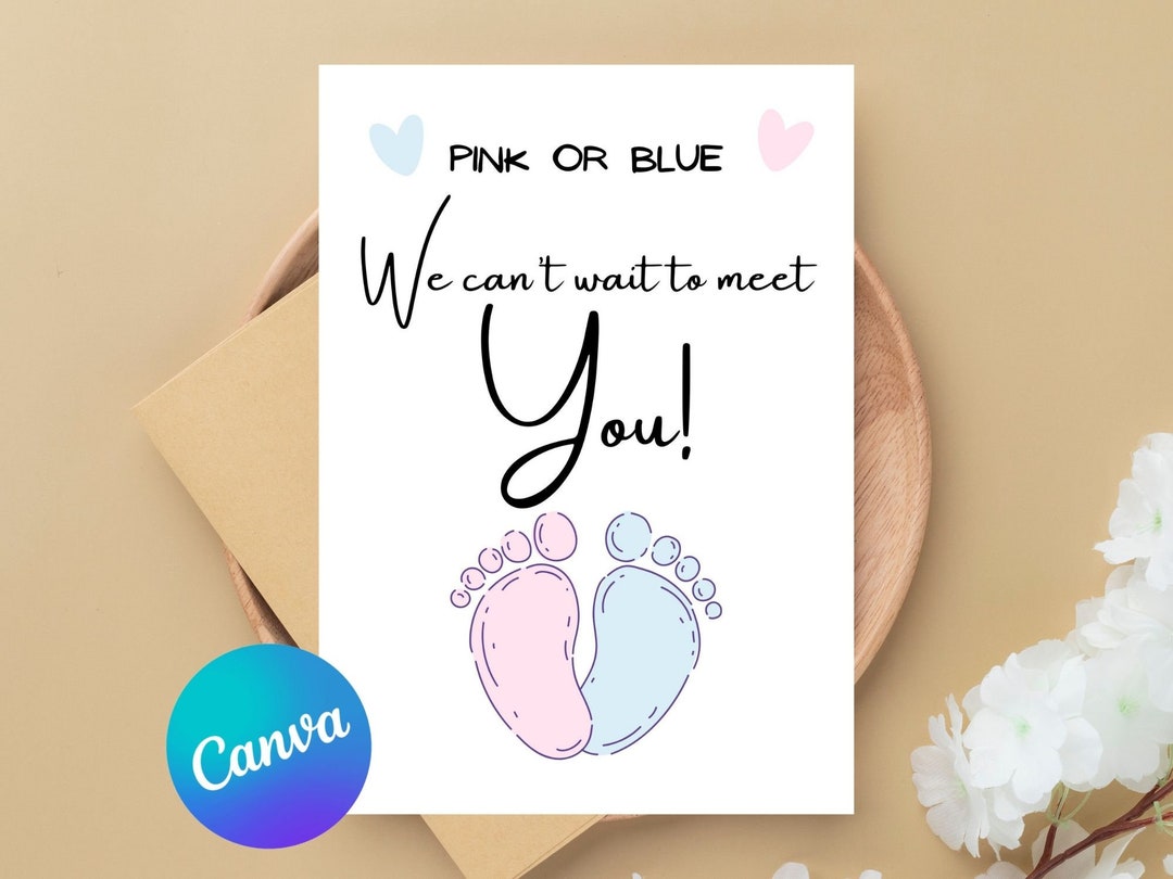 Gender Reveal Card, Baby Shower Card, Boy or Girl Card for New Parents ...