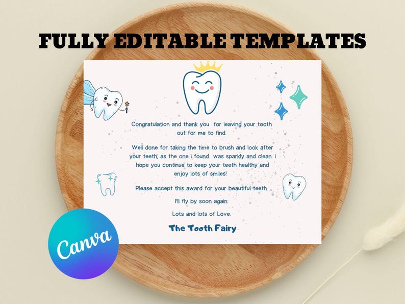 Tooth Fairy Letter With Tooth Fairy Receipt, Tooth Fairy Accessory ...
