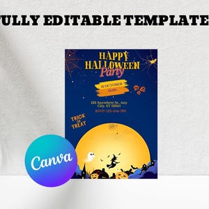 Editable Halloween Party Invitation Printable Halloween Template ...