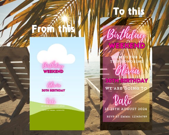Editable Birthday Weekend Itinerary, Digital Birthday Weekend ...