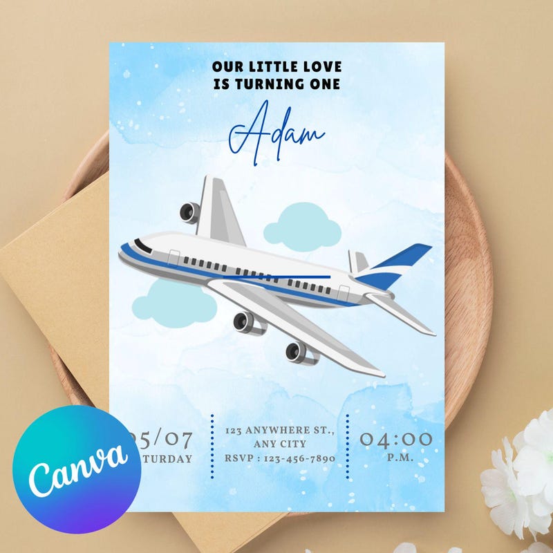 Airplane Invitation - Etsy