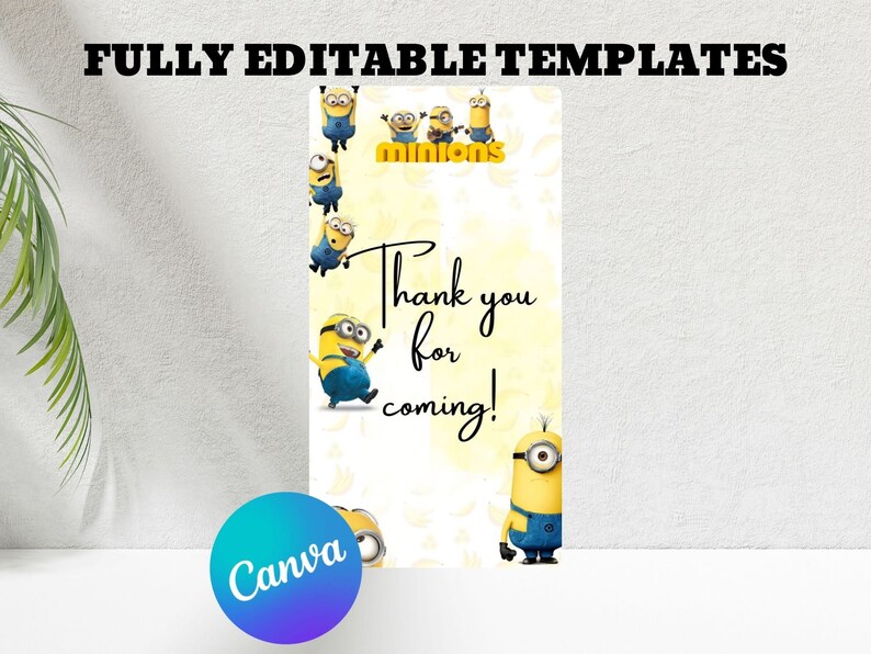 Editable Minions Birthday Invitation Colorful Children's Party ...