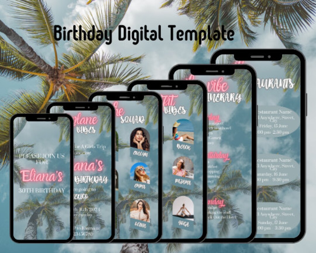 Editable Birthday Weekend Invitation Template, Birthday Weekend ...