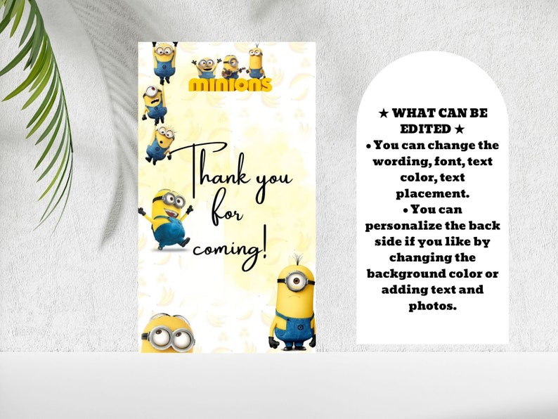 Editable Minions Birthday Invitation Colorful Children's Party ...