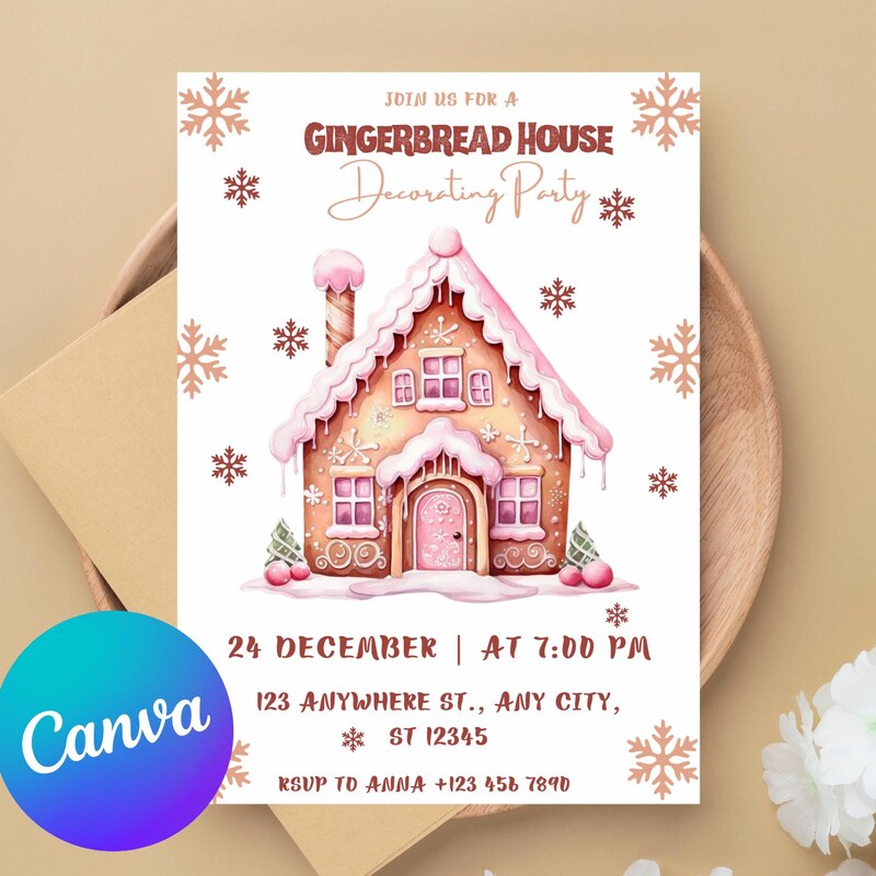 Gingerbread Invite - Etsy