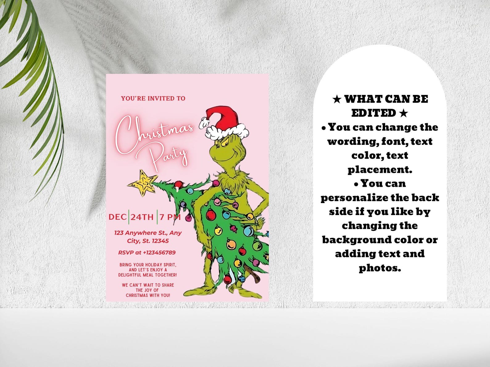 Editable Grinch Party Invitation | Merry Grinchmas Invitation | Grinch ...