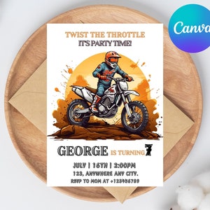 Dirt Bike Birthday Invitation, Motorbike Invite, Dirt Bike Adventure ...