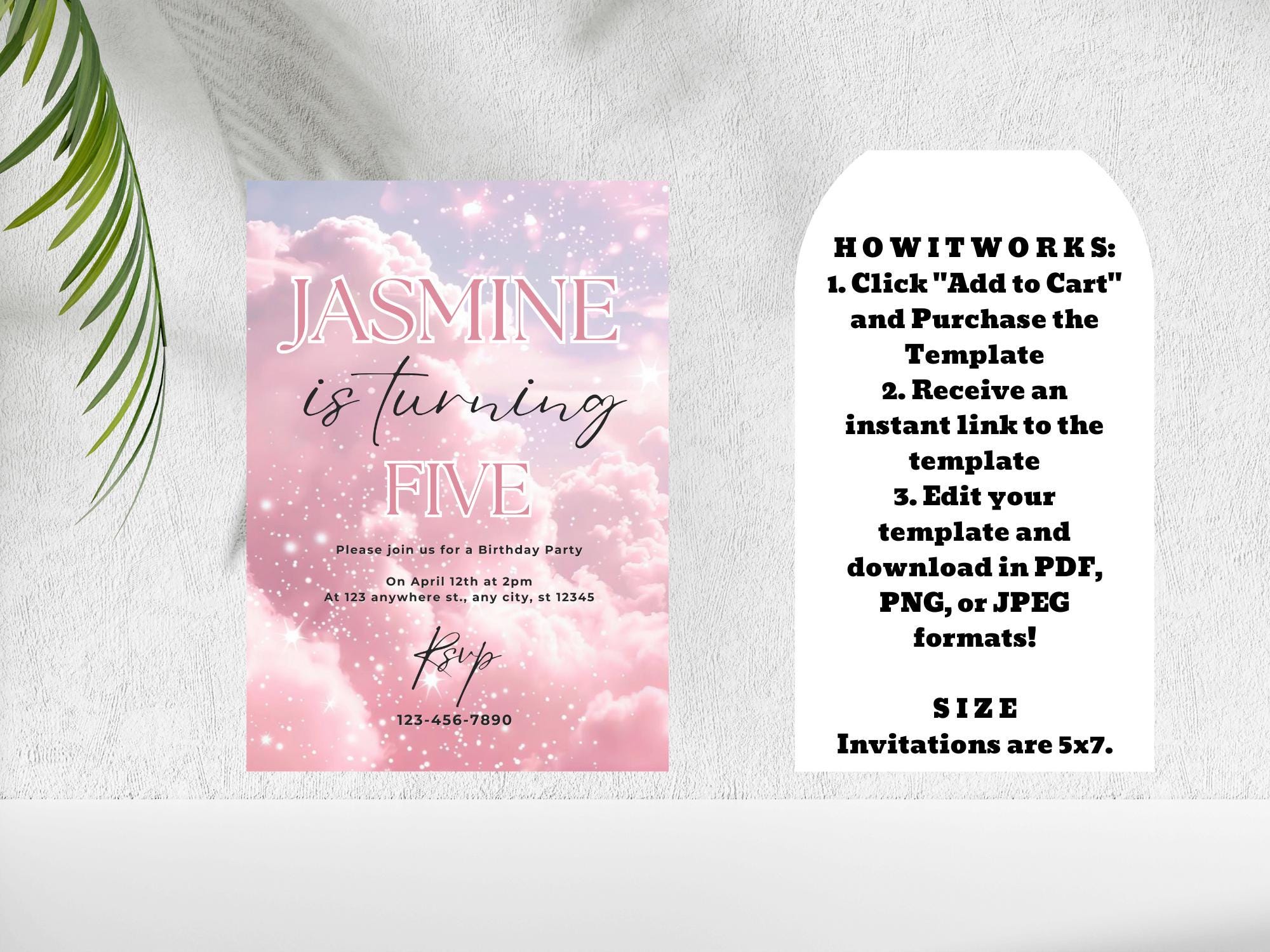Cloud Birthday Invitation, 1th Birthday Invite, 2nd Birthday Invitation ...