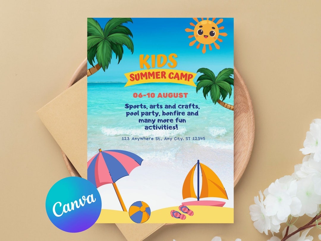 EDITABLE Kid Summer Science Camp Flyer, Summer Poster, Camping ...
