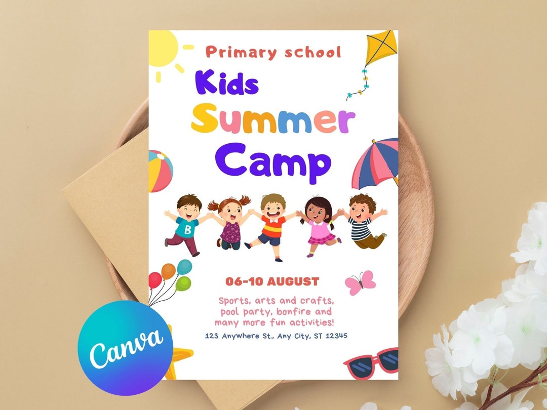 EDITABLE Kid Summer Science Camp Flyer, Summer Poster, Camping ...