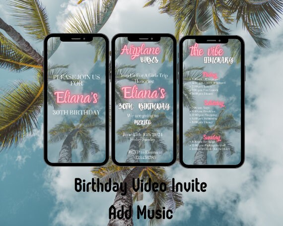 Editable Birthday Weekend Invitation Template, Birthday Weekend ...