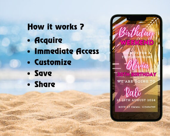 Editable Birthday Weekend Itinerary, Digital Birthday Weekend ...