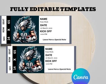 Nfl Ticket Template, Event Ticket, Football Game Ticket, Sports Event ...
