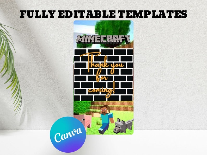 Editable Minecraft Birthday Invitation, Minecrafter Birthday ...