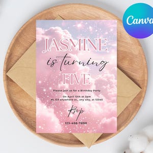 Cloud Birthday Invitation, 1th Birthday Invite, 2nd Birthday Invitation ...