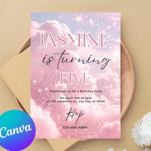 Cloud Birthday Invitation, 1th Birthday Invite, 2nd Birthday Invitation ...