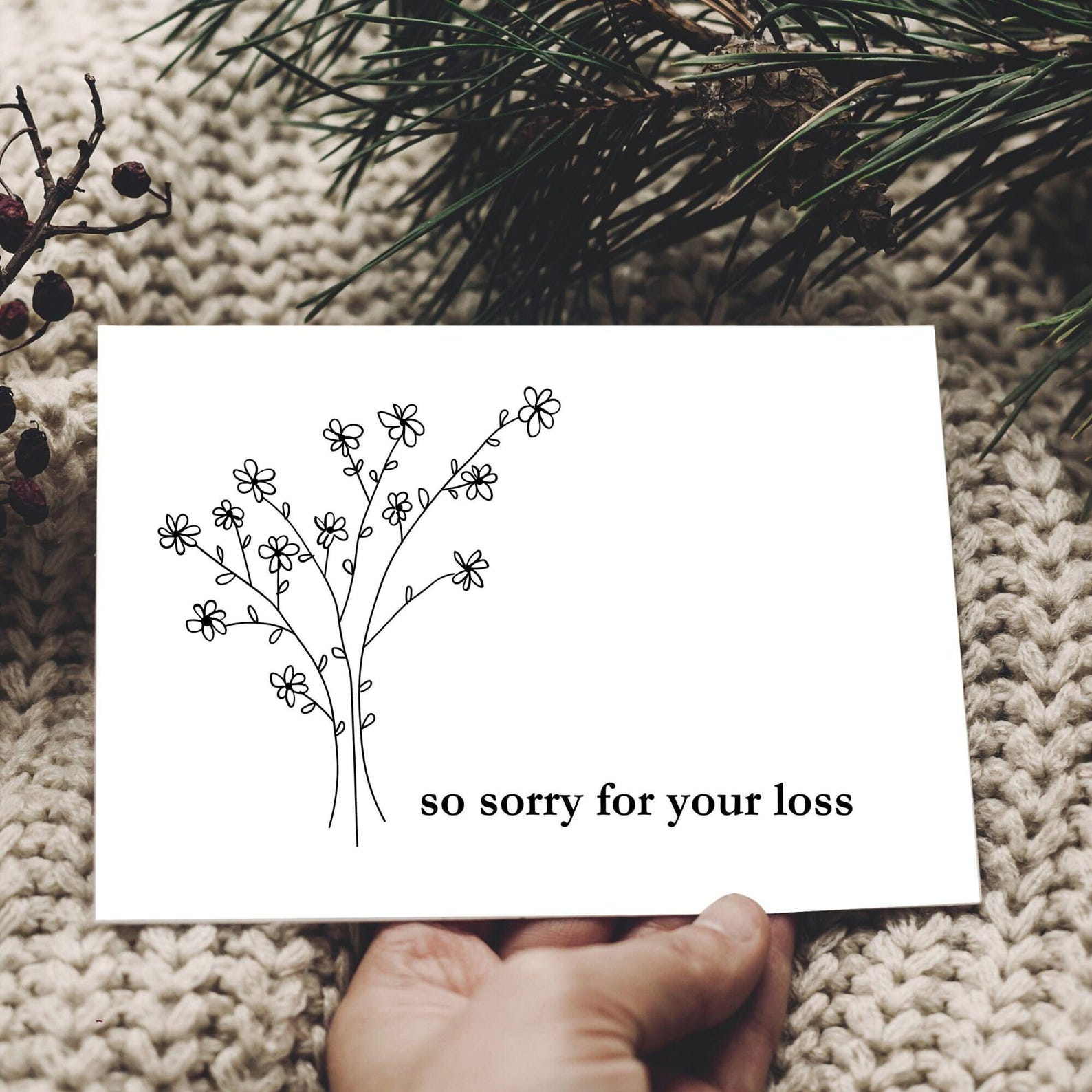 Deepest Sympathy Card, so Sorry for Your Loss Card ,DIGITAL Download ...