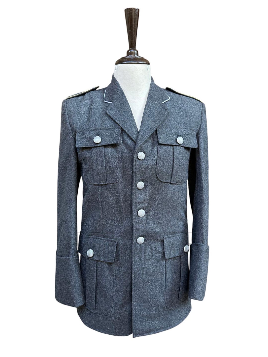 Men's German Army Dress Jacket Officer Formal Uniform Charcoal Grey ...