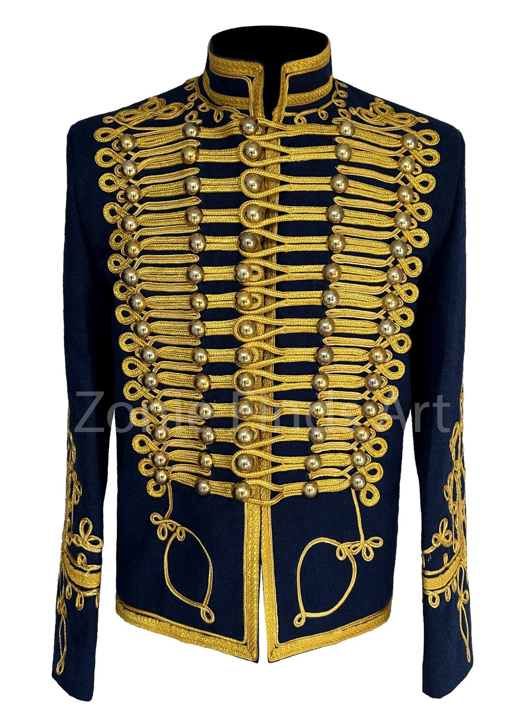 Men's Napoleonic Uniform Military Jacket Vintage Hussar Jacket Tunic ...