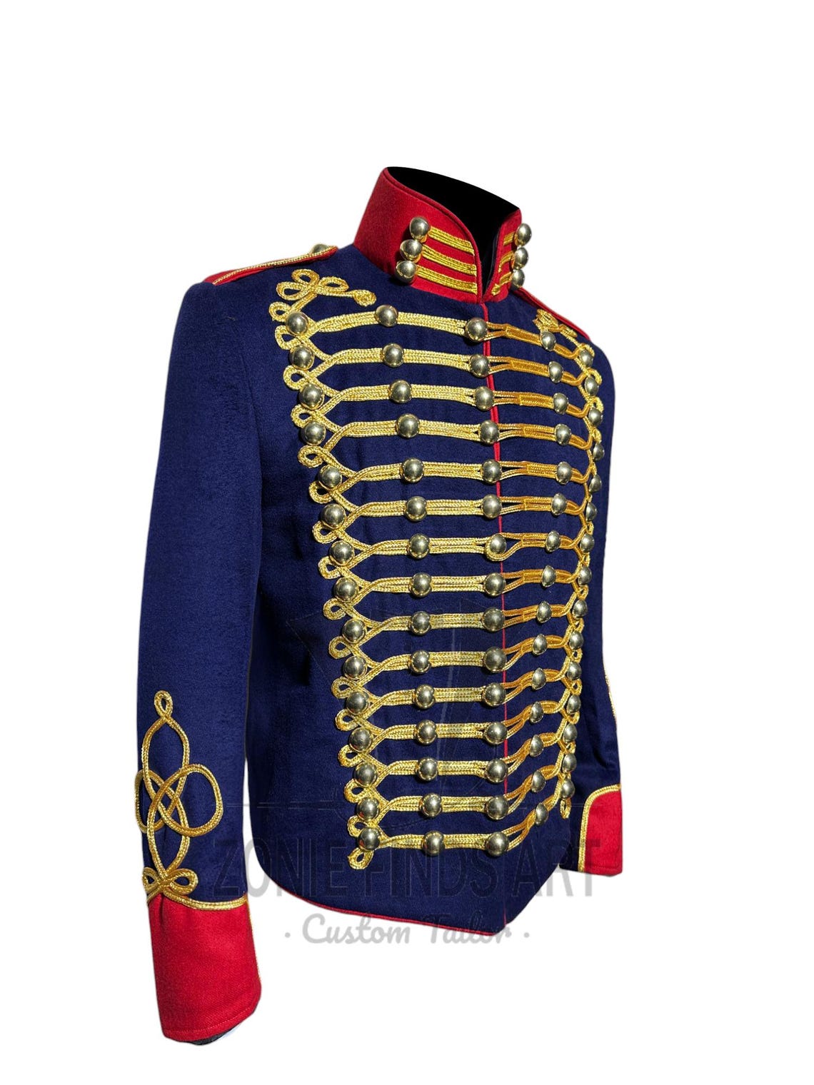 Men's Navy Blue Wool Military Frock Coat | Custom Victorian-inspired ...
